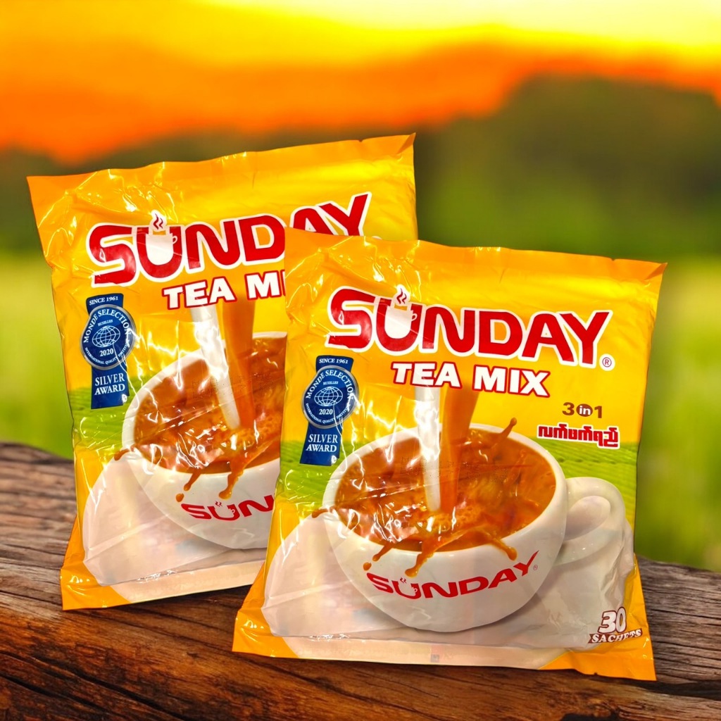 Sunday tea mix ห่อเหลือง ผงชานม ชาสำเร็จรูป ชานมพม่า หอมนม รสอร่อย ใข้ ...