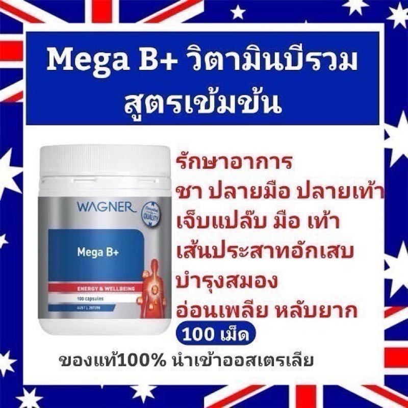 Wagner Mega B+ สูตรพิเศษ 100 เม็ด"วิตามินบีรวม" แบรนด์ Wagner ของ ...