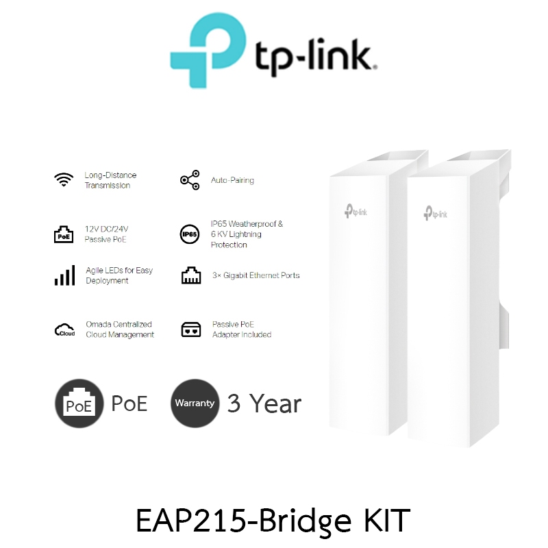 TP-LINK EAP215-Bridge KIT - Omada 5GHz 867Mbps Long-Range Indoor ...
