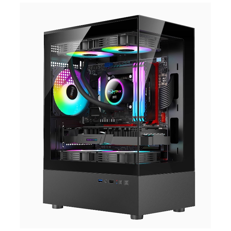 Xuanwu MINI Sea View Room เคสคอมพิวเตอร์เดสก์ท็อป MATX กระจกด้านข้างเคส ...