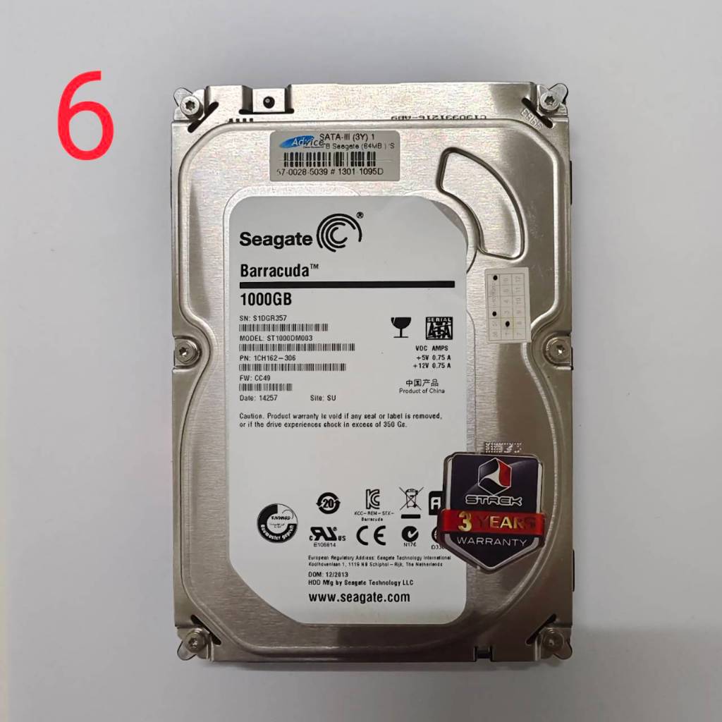 [สินค้ามือสอง] Harddisk 1TB 1000GB ฮาร์ดดิสก์ คละรุ่น/ยี่ห้อ WD /Purple /Seagate สภาพดีเทส ...