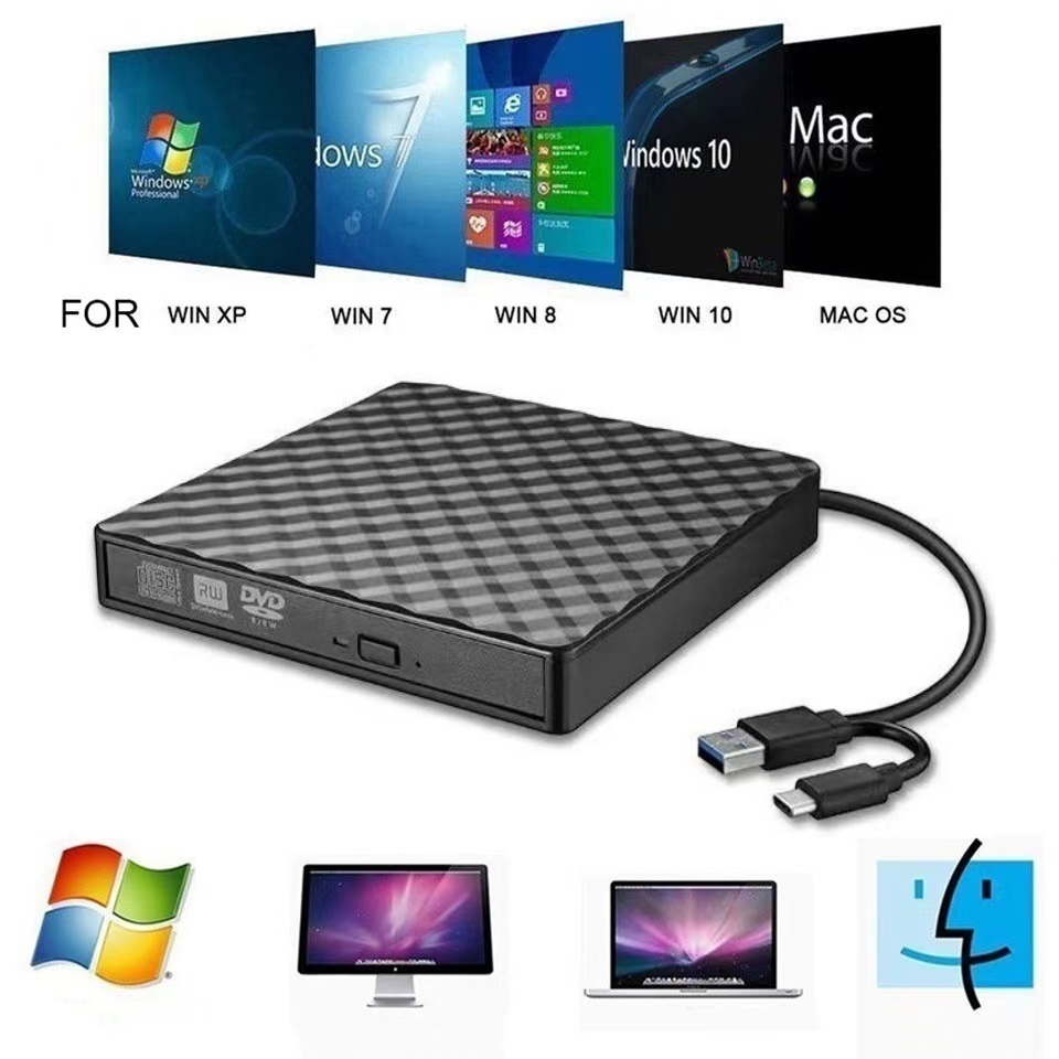USB 3.0 External CD/DVD ROM Player Optical Drive DVD RW Burner Reader ...