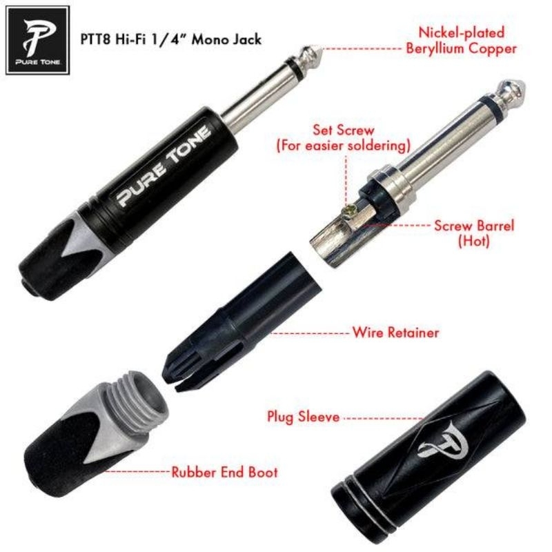 Pure Tone PTT8 Hi-Fi 1/4" Audio Mono Plug | Shopee Thailand