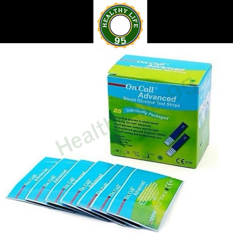 Maxx life แถบวัดระดับน้ำตาล On Call Advanced Blood Glucose Test Strips ...