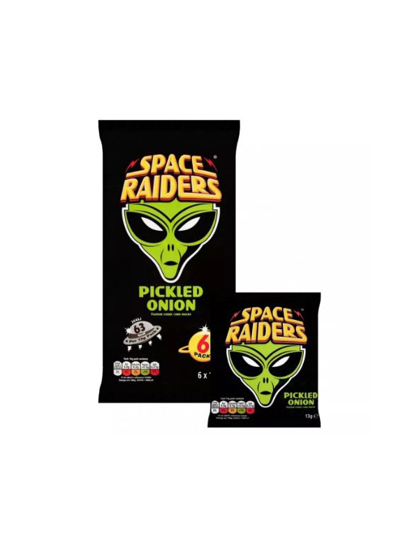 Space Raiders Pickled Onion Multipack Crisps 6 Pack - ขนม เอเลี่ยนรสหัว ...
