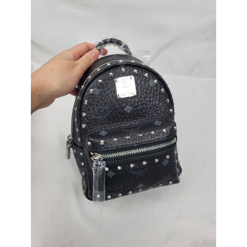 New Mcm stark Side Studs Bebe Boo Backpack x- mini สีดำหมุด | Shopee ...
