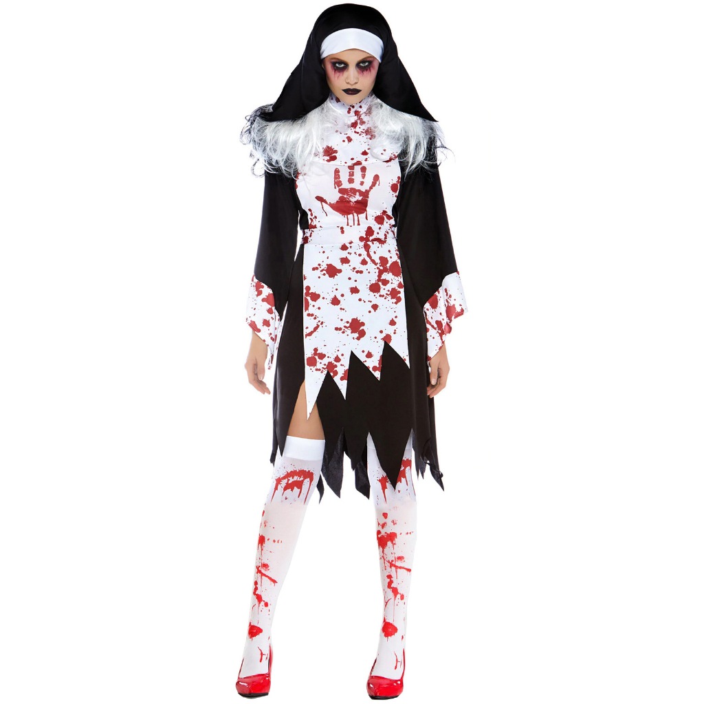 แวมไพร์ผีดิบ Blood-Stained Nun เครื่องแต่งกายฮาโลวีนเครื่องแต่งกาย ...