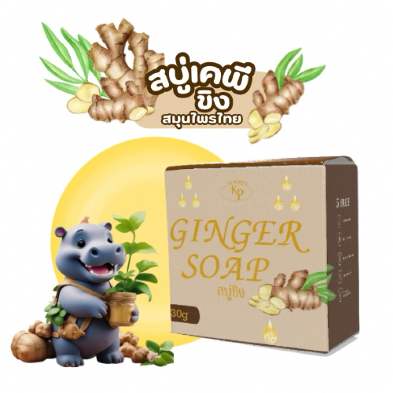 GINGER SOAP KP สบู่ขิง สารสกัดสมุนไพรไทย [ก้อนเล็ก30กรัม] | Shopee Thailand
