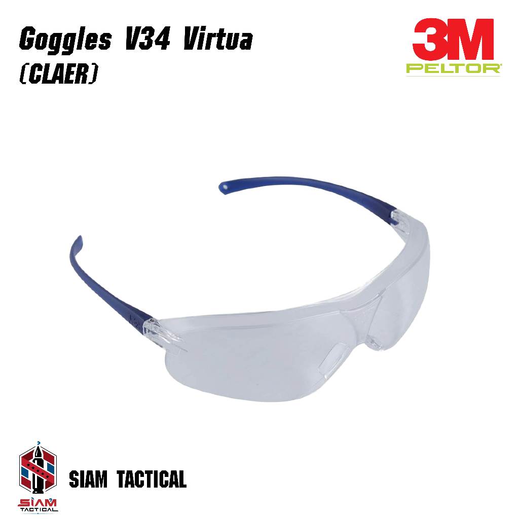 3M V34 แว่นตานิรภัยกันสะเก็ด เลนส์กัน UV400 เคลือบสารกันฝ้า | Shopee Thailand