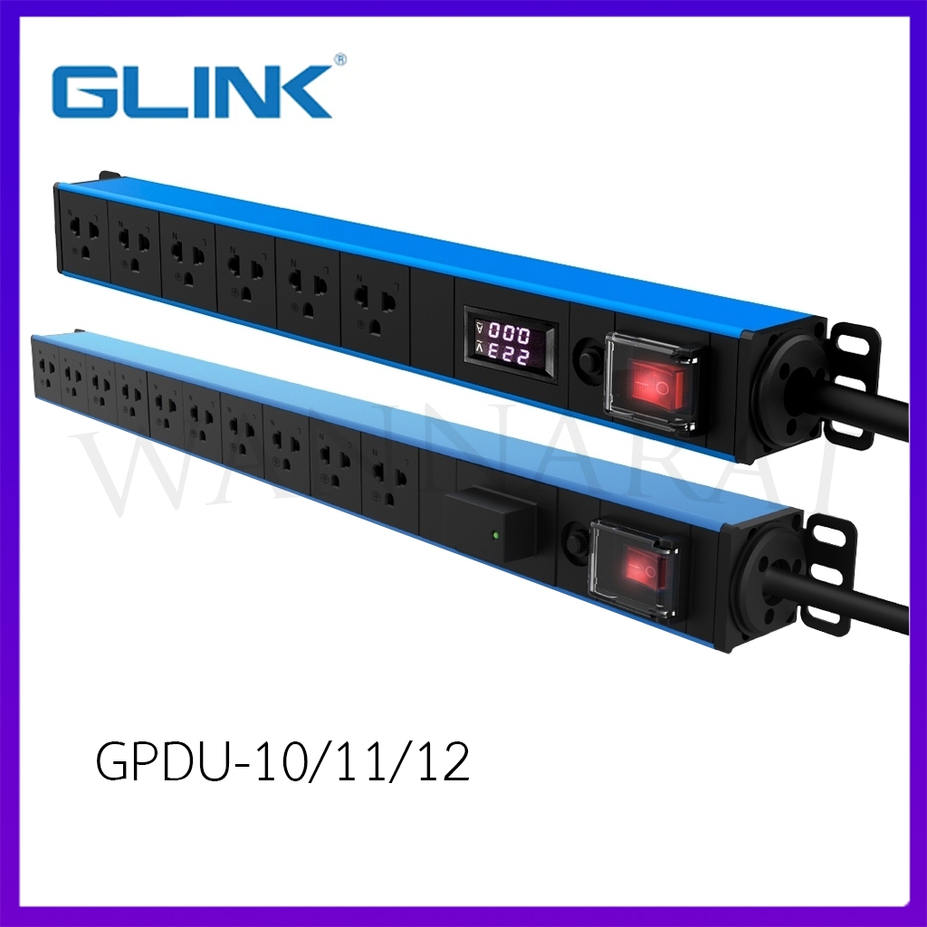 Glink GPDU-10/11/12 Plug Rack 1U 6Way/10Way 2M LCD Display Digital ...