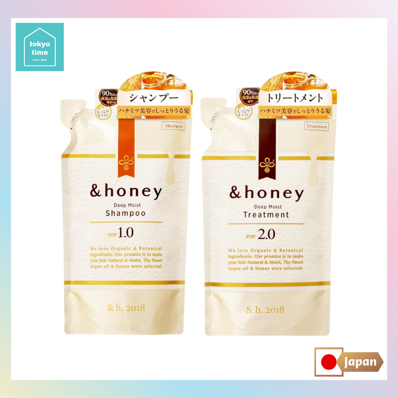 [&Honey]【Refill】Deep Moist Shampoo 350ml_Treatment 350g_แชมพู_ทรีทเมนท์ ...