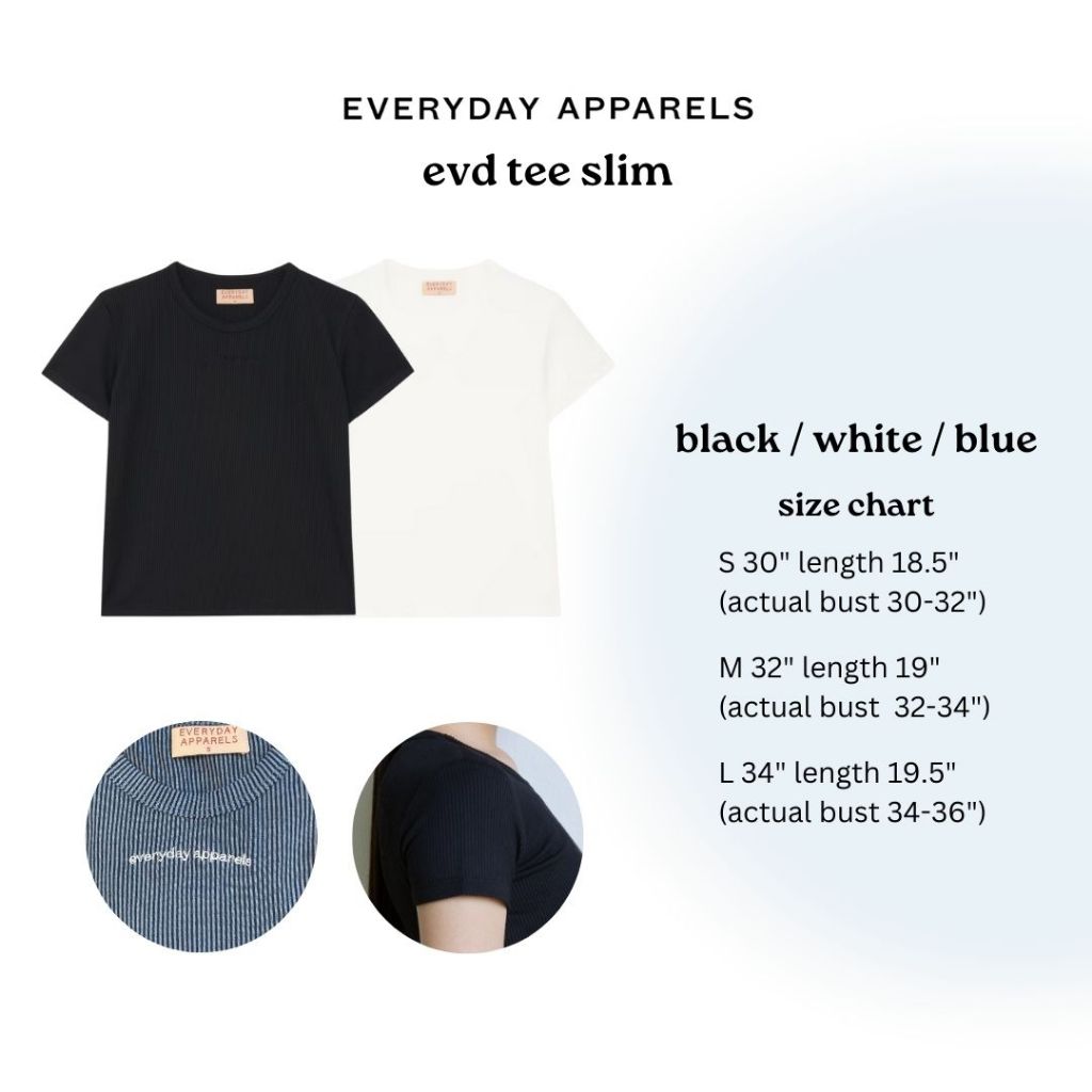 EVERYDAY APPARELS EVD tee slim เสื้อยืดผู้หญิง | Shopee Thailand