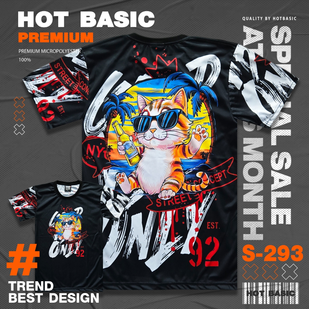 HotBasic เสื้อยืดพิมพ์ลายผ้าไมโคร นุ่มสวมใส่สบายแห้งเร็วไม่ต้องรีด ลายแมใส่แว่นว [S293] | Shopee ...