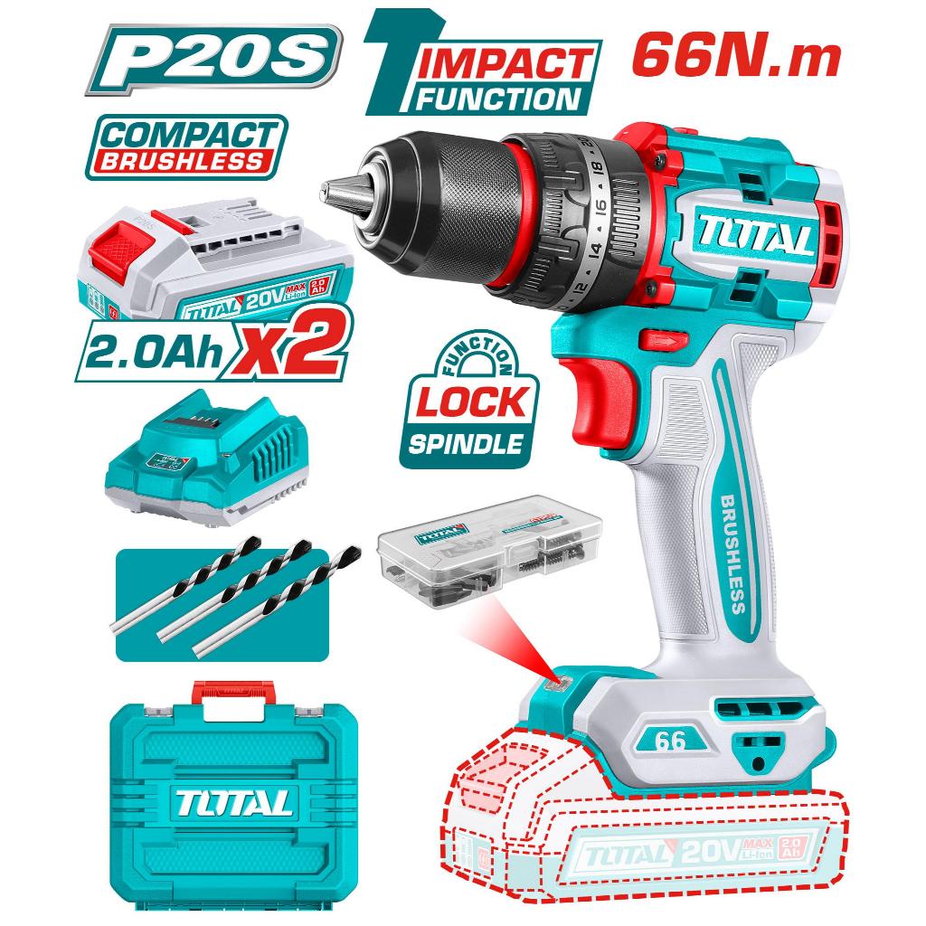 สว่านกระแทก ไร้สาย 20V แรงบิด 66N 3ระบบ เจาะปูนได้ มอเตอร์ไร้แปรงถ่าน ...