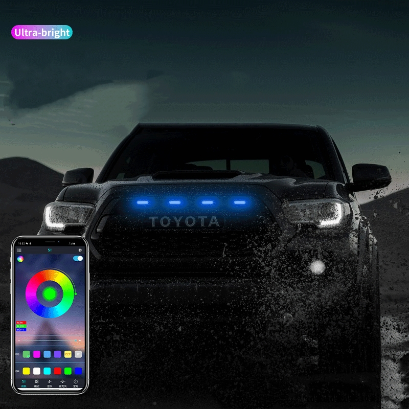 Car grille small yellow light กระจังหน้าไฟ LED การติดตั้งแบบไม่สูญเสีย ...