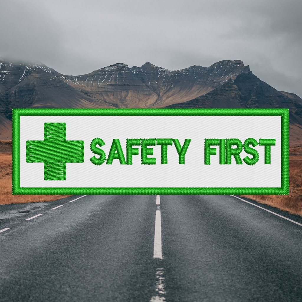 อาร์มปัก SAFETY FIRST ขนาด 2.5x8 cm. ปักแน่น เน้นคุณภาพ คุ้มราคา ...