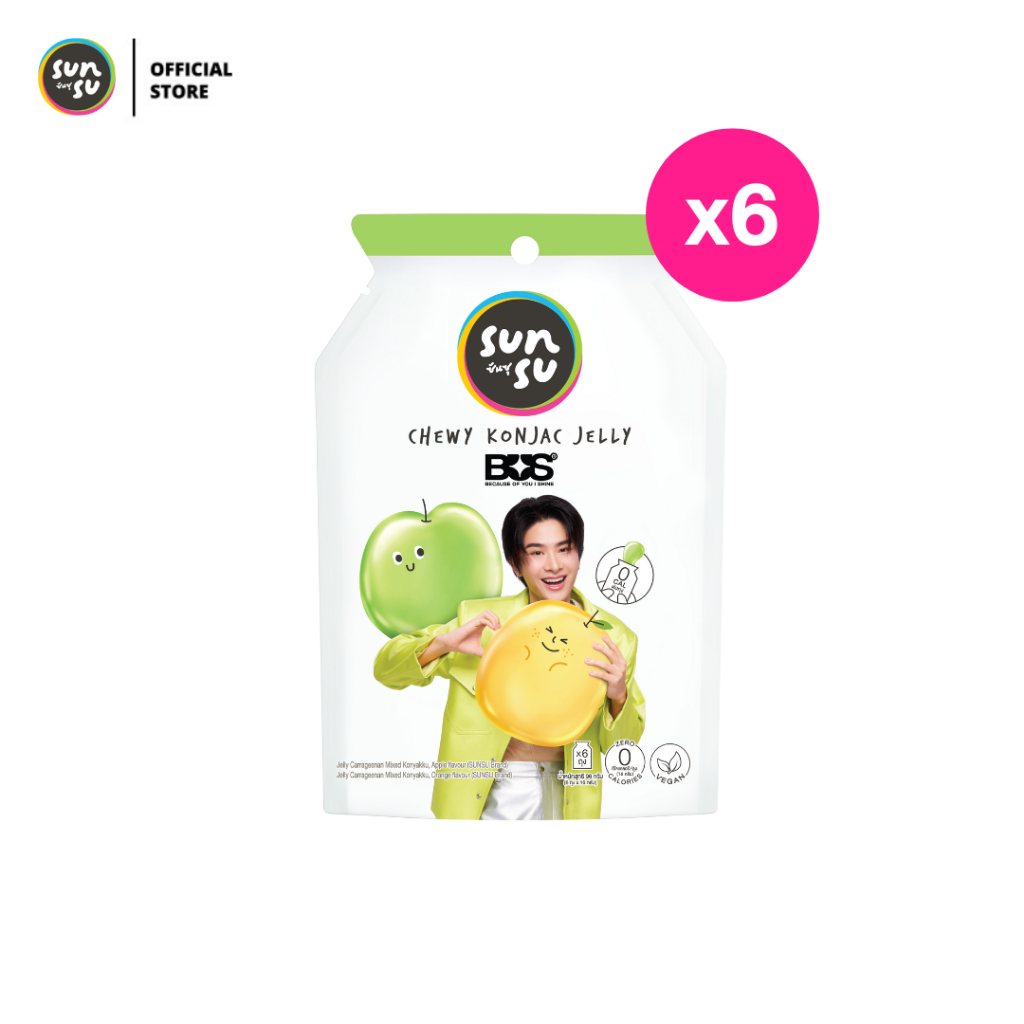 (แพ็ก 6) Sunsu ซันซุ เยลลี่ รสแอปเปิ้ล&ส้ม 6 ซอง | Shopee Thailand