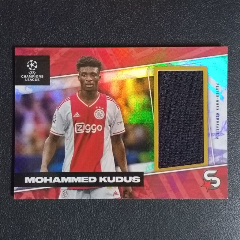 การ์ดชิ้นส่วนผ้าฟุตบอล PATCH RELIC TOPPS UEFA CHAMPIONS LEAGUE ...
