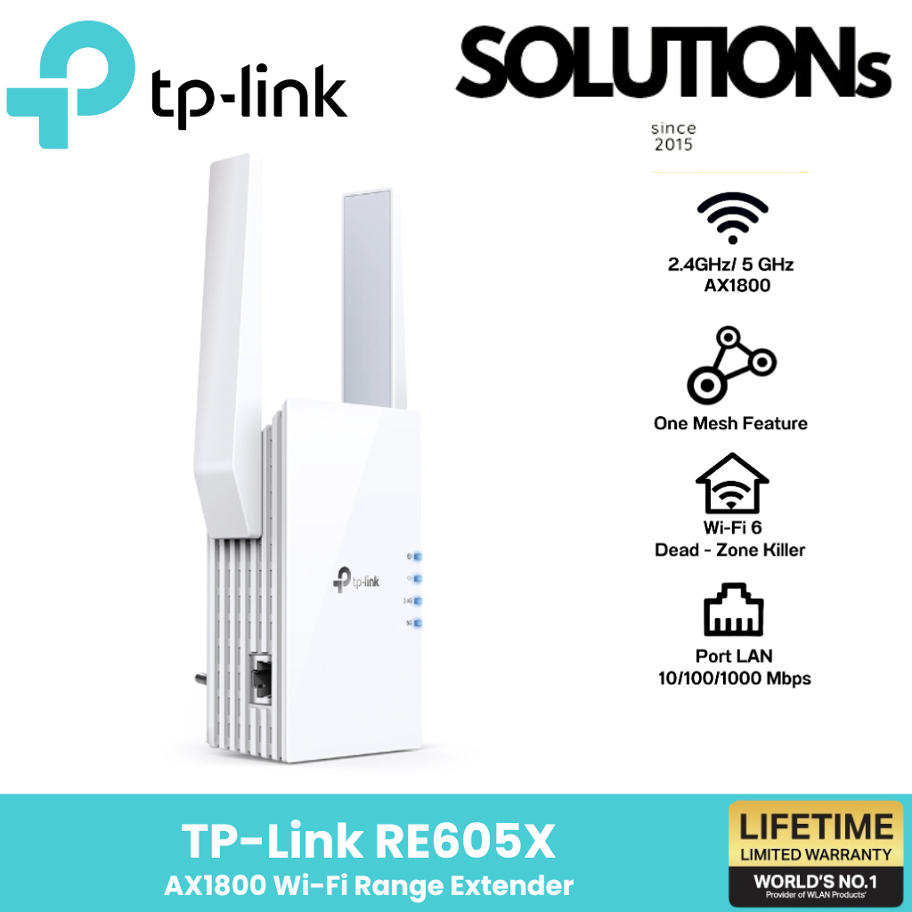 TP-Link RE605X AX1800 Wi-Fi Range Extender ตัวขยายสัญญาณไวไฟ แรงเต็มสปีด กับเทคโนโลยี WiFi6 ...