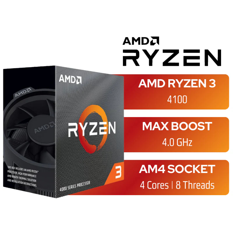 ส่งด่วน+โค้ดลด CPU RYZEN 3 4100 4Core 8Thread TB 4.0Ghz AMD SOCKET AM4 ...