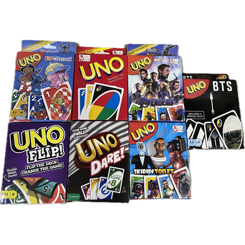เกมส์การ์ดอูโน่ UNO 7เเบบ Original/Stitch/ฮีโร่/Flip/Dare/Skibidi ...