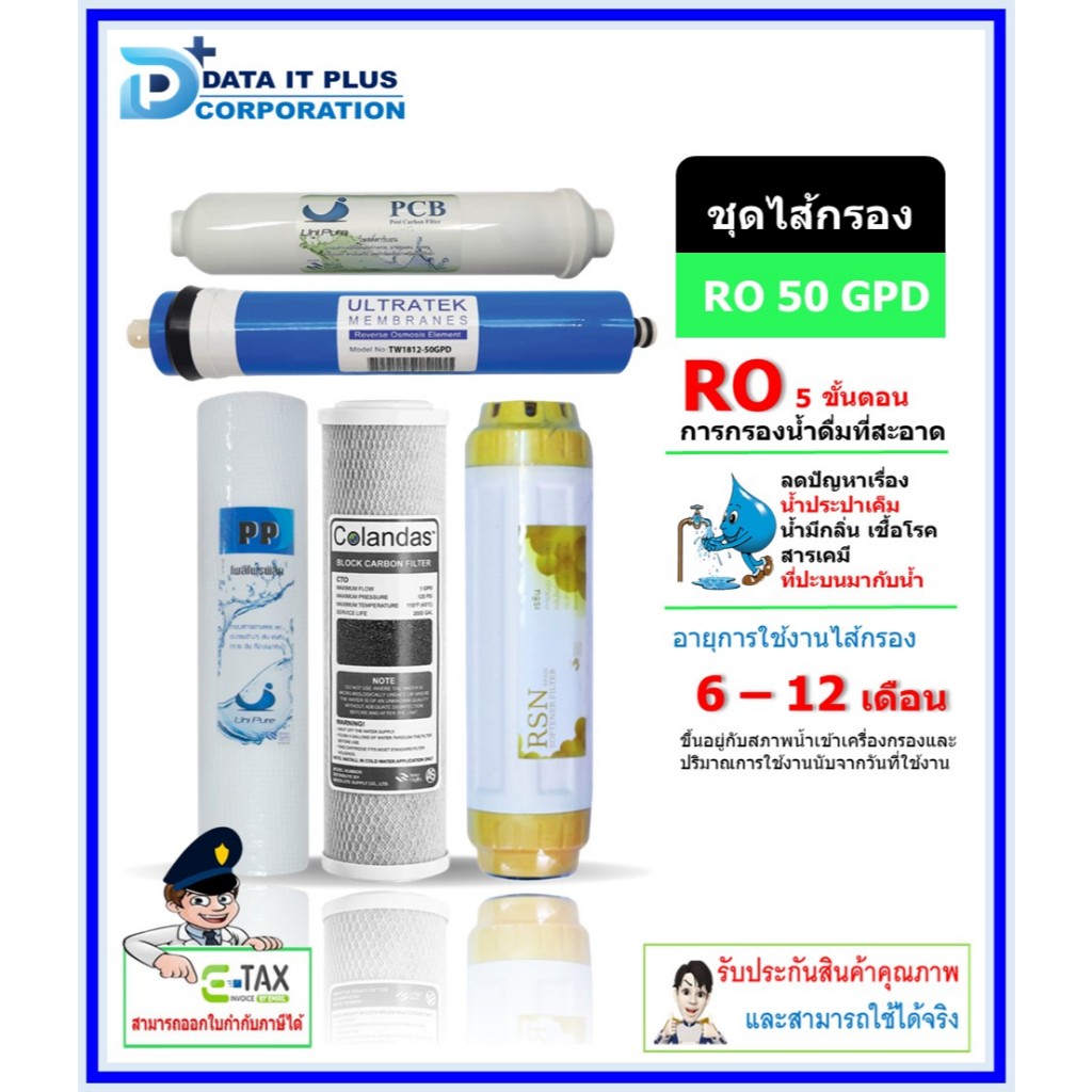 ชุดไส้กรองเครื่องกรองน้ำระบบ RO รุ่น RO 50 GPD | Shopee Thailand