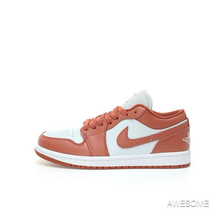 Nike Air Jordan 1 Low"Pink Salmon"วัฒนธรรมวินเทจรองเท้าบาสเกตบอลกีฬา ...