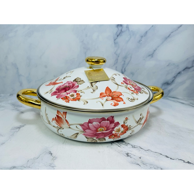 หม้อเคลือบ 2 หู EJIRY ขนาด 24cm. MADE IN JAPAN (ตู้โอ๊ก : Q10) | Shopee Thailand