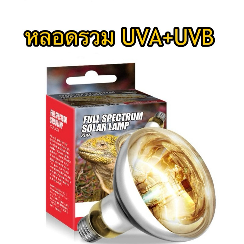 [ALL in one] NomoyPet Solar Lamp 80w หลอดรวม UVA UVB ให้ความร้อนและให้ UVB สำหรับเต่าบก หลอด ...