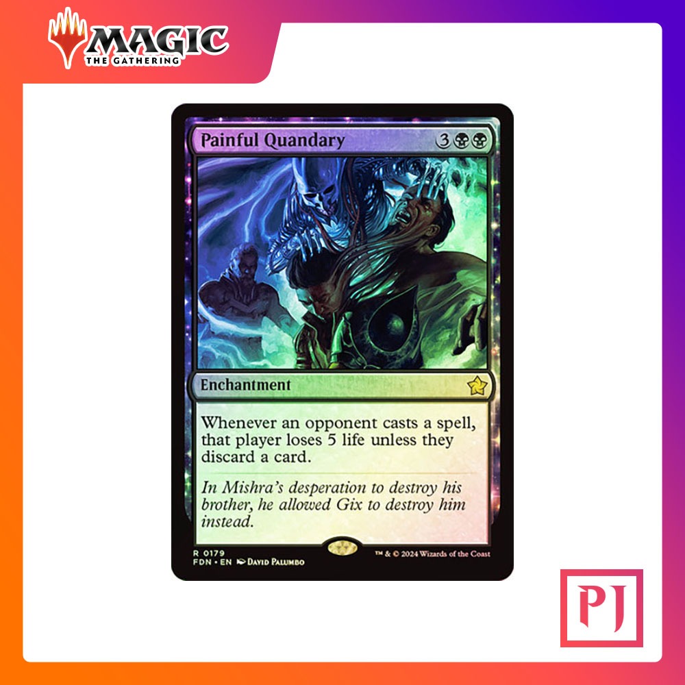 [MTG] Painful Quandary [FDN] [BLACK] [RARE] [FOIL] [ENG] (การ์ดเมจิค / Magic the Gathering ...