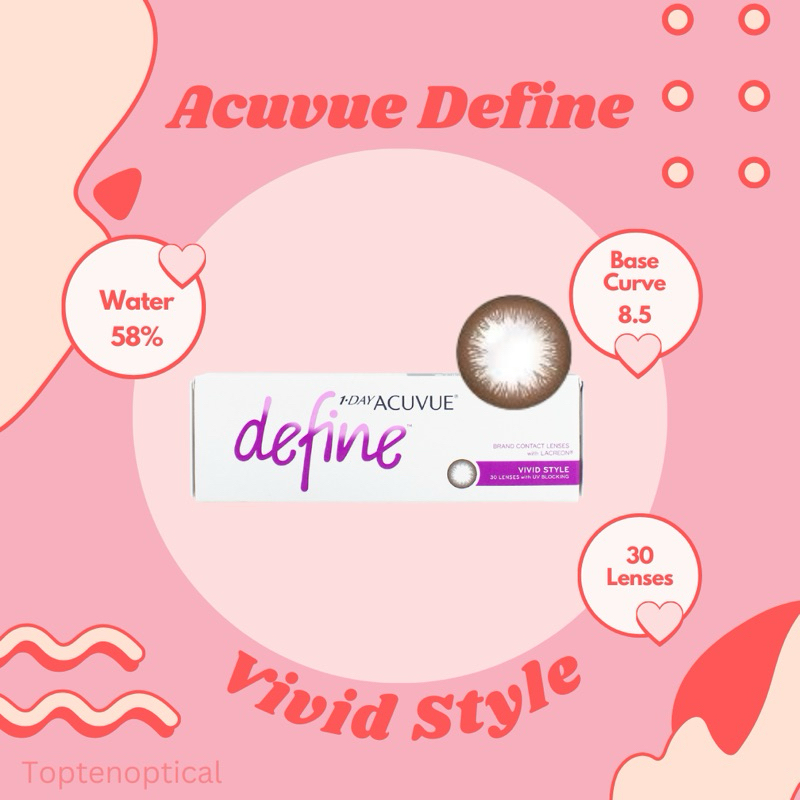แบ่งขาย Acuvue define สี Vivid Style 0.00 ถึง -7.00 | Shopee Thailand