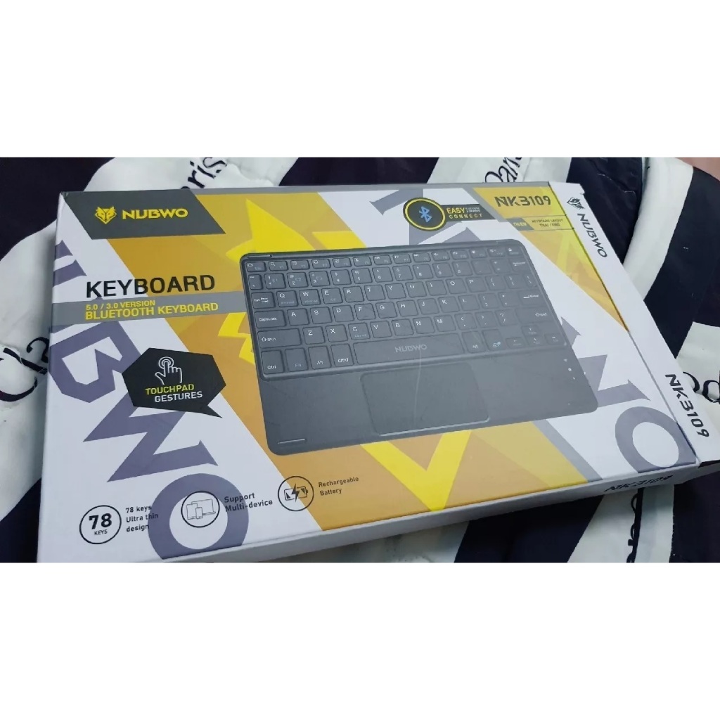 ส่งจากไทย NUBWO NKB-109 Bluetooth Keyboaoard+Touchpad 78Key คีย์บอร์ด ...