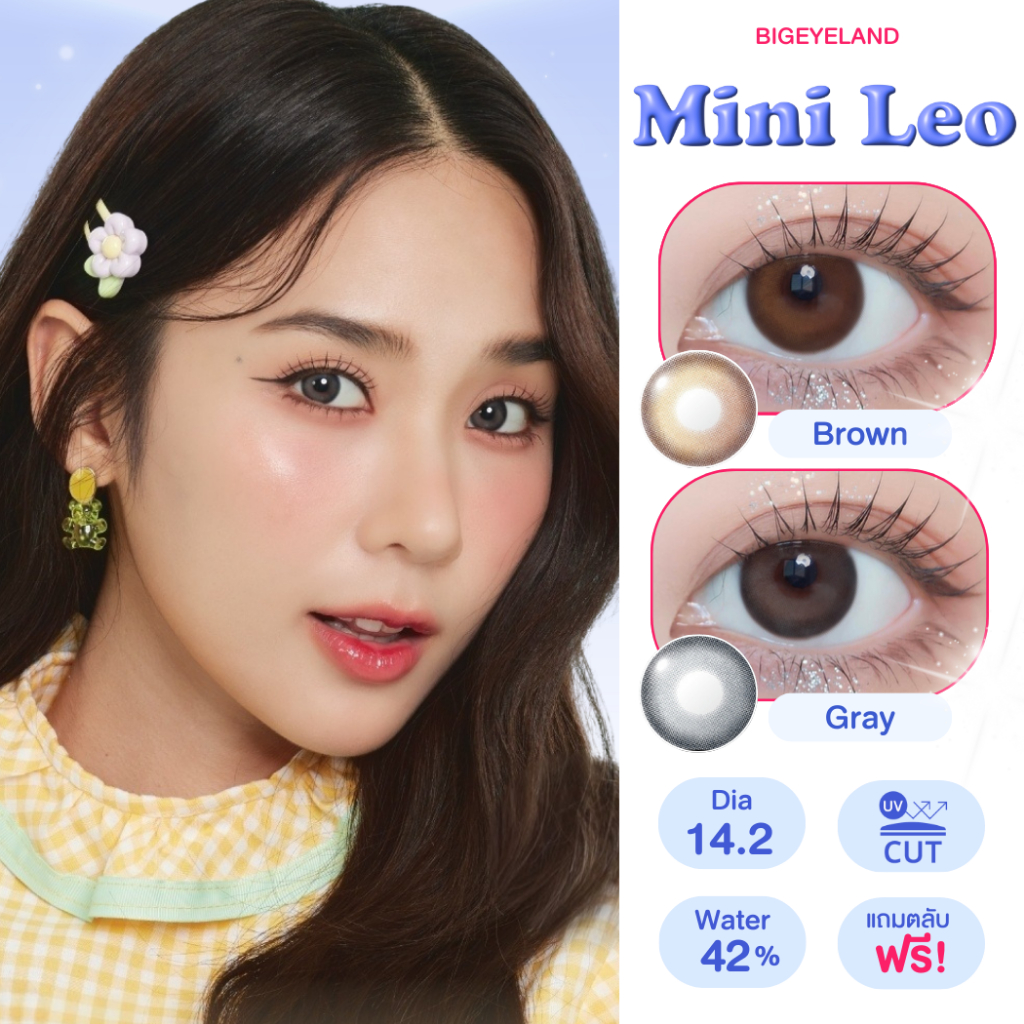 คอนแทคเลนส์ Mini Leo Brown / Gray (Lovely) ขนาดมินิ 💙 | Shopee Thailand