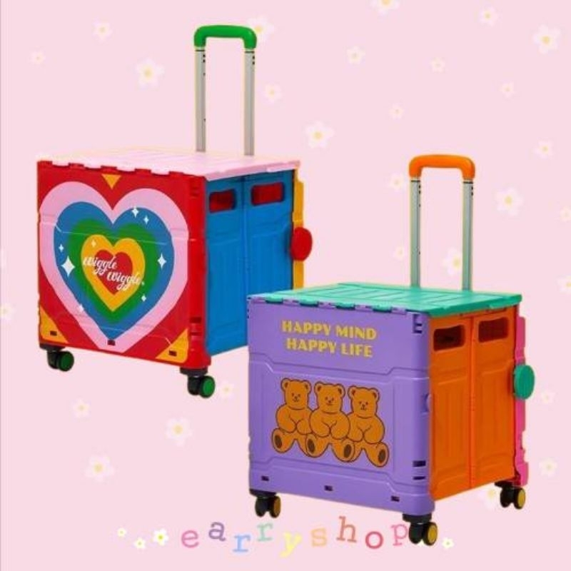 ( พร้อมส่ง ) Wiggle Wiggle Folding Cart รถเข็น มี 3 ลาย 2 ขนาด | Shopee ...