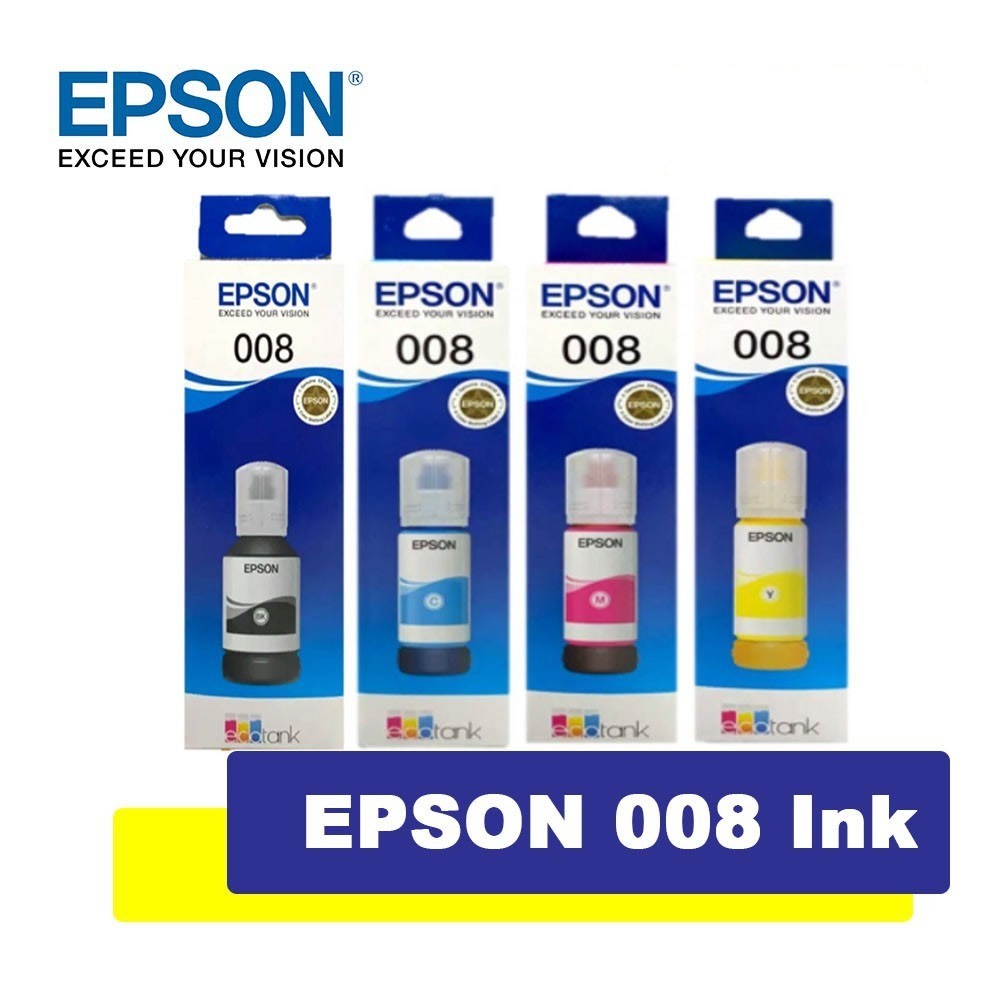 Epson หมึกเบอร์ 008 Black / Cyan / Magenta / Yellow ink bottle (Pigment ...