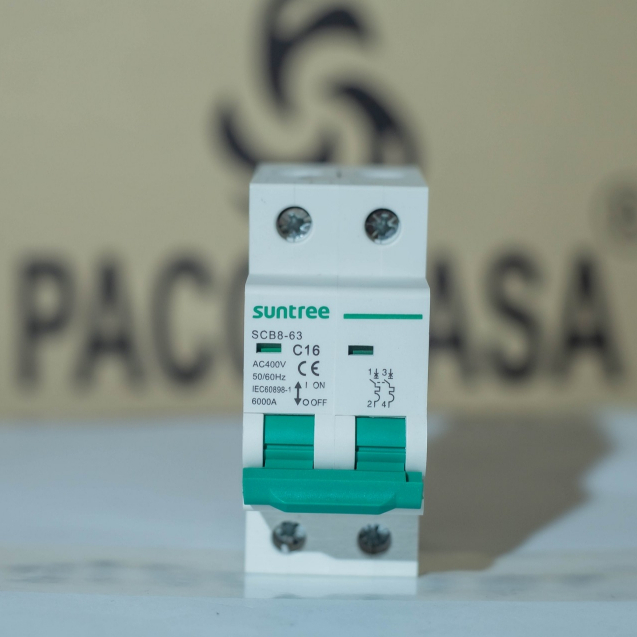 Brand Suntree Breaker AC ขนาด 2P AC MCB SCB8-63 2P 400VAC 16,25,32,50 ...