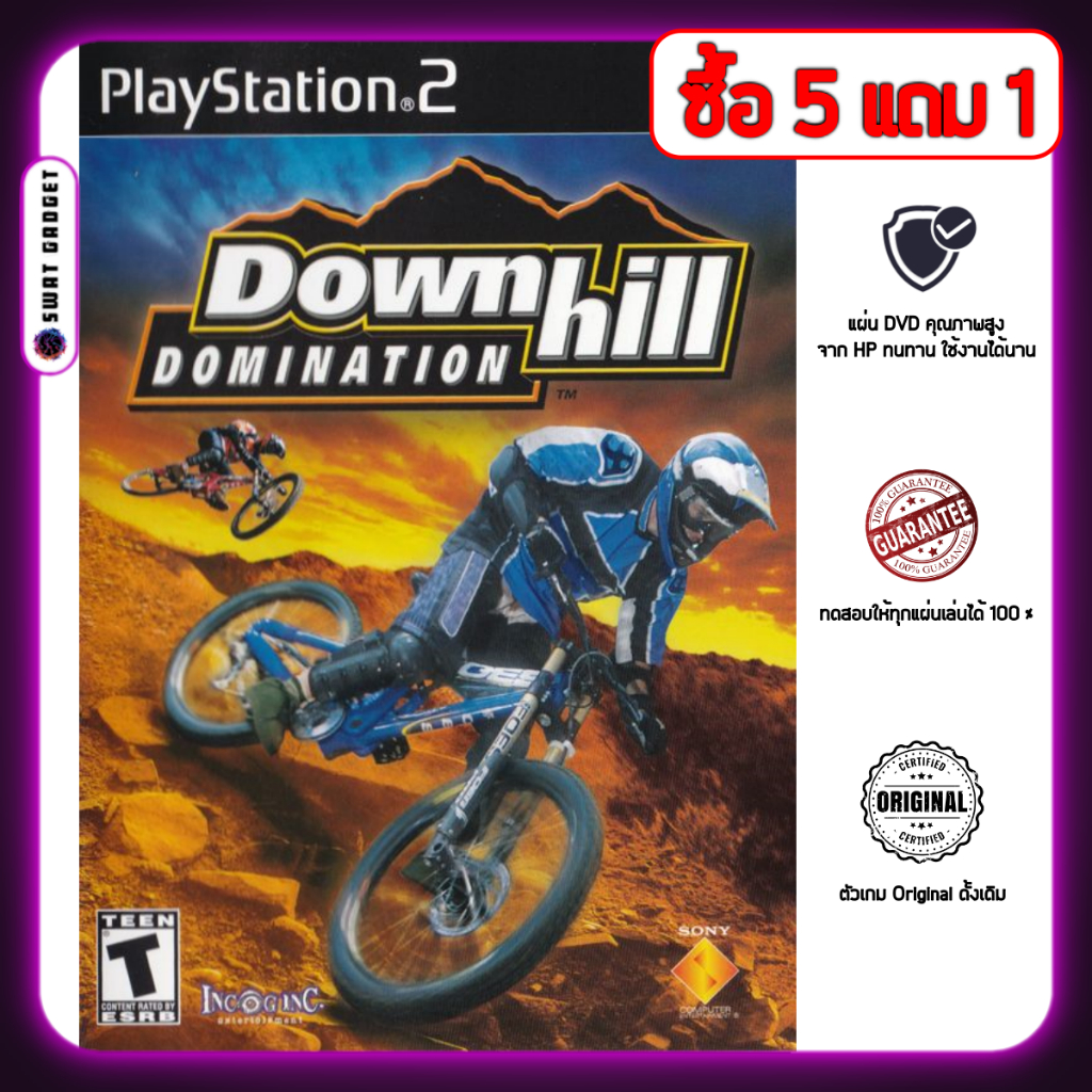 แผ่นเกม Downhill Domination สำหรับ Playstation2 PS2 ทำจากแผ่นแบรนด์ HP ...