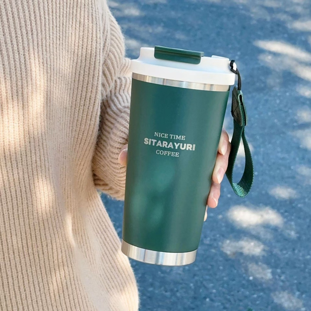 SITARAYURI (ของแท้) แก้วกาแฟ สายออฟฟิศ แก้วเก็บความร้อน/เย็น แก้วเก็บอุณหภูมิ 560ml ฝาใช้งานแบบ ...