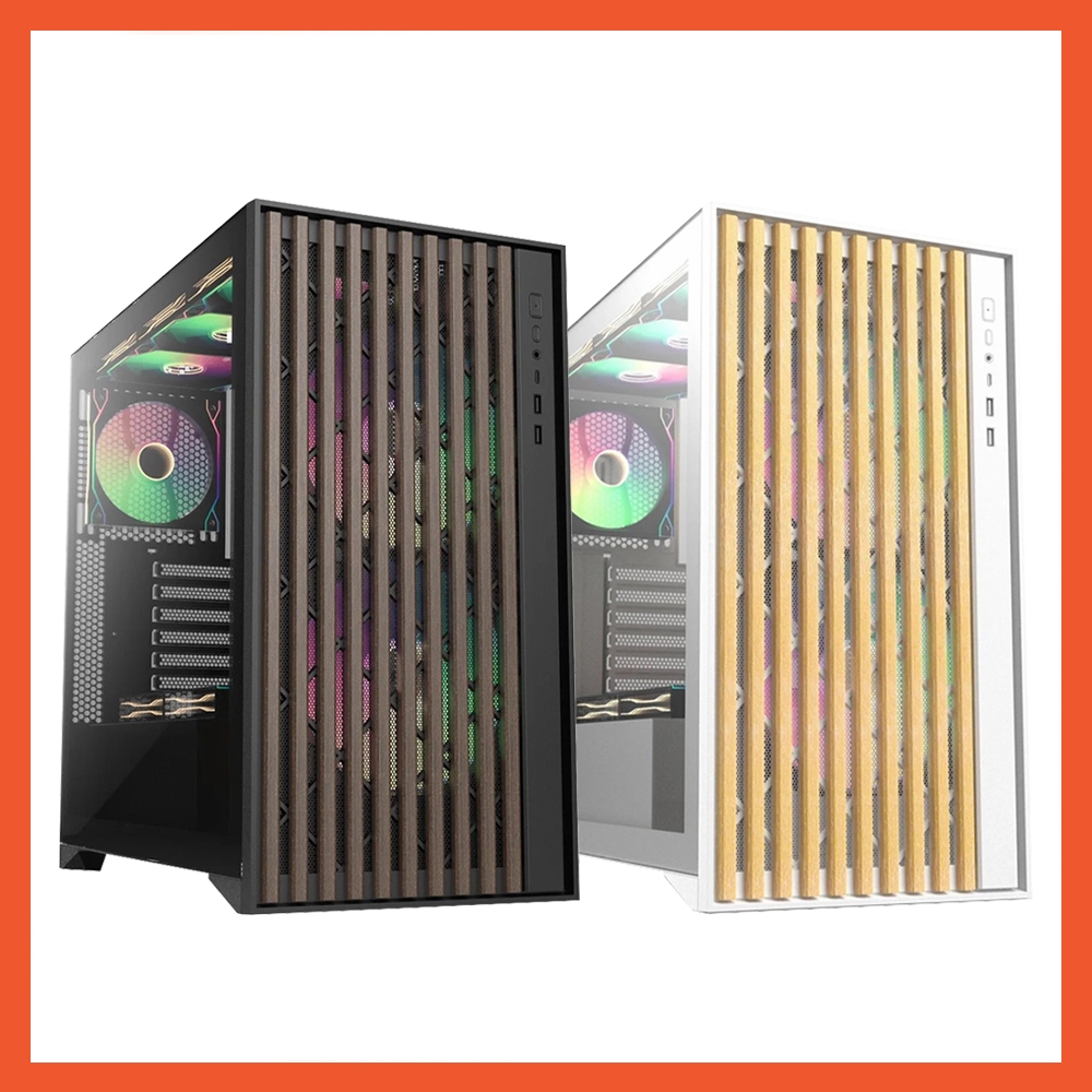 CASE SAMA V-NATURE แถมพัดลม ARGB 4 ตัว MID TOWER ATX BLACK, WHITE (รับ ...