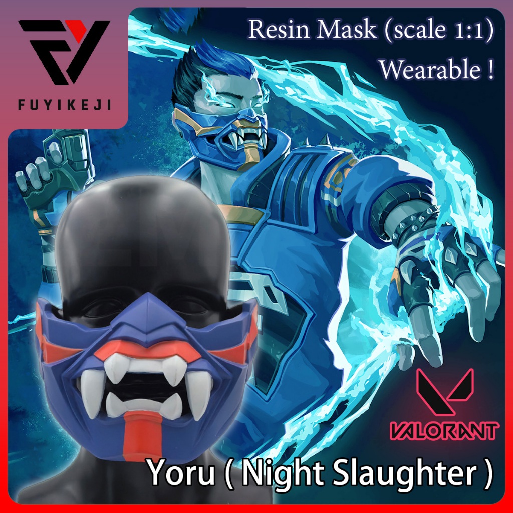 [ Cosplay ] หน้ากาก Valorant Yoru ( Night Slaughter ) Mask | Scale 1:1 ...