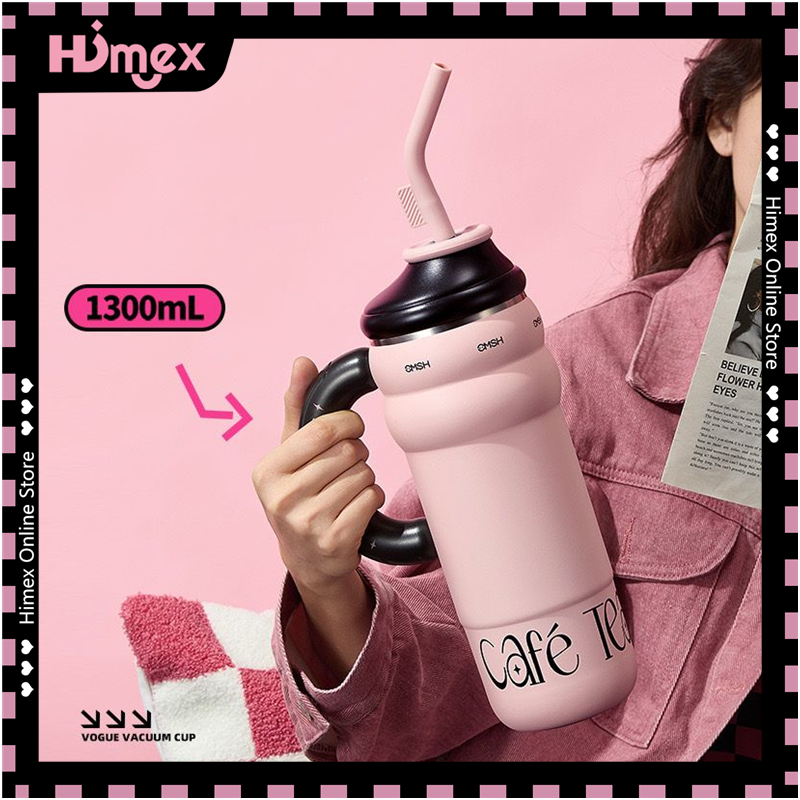 Himex แก้วเยติมีหูหิ้ว กระติกน้ําร้อน 1300 มล ความจุสูง ขวดน้ำพกพา คุณภาพสูง สแตนเลส304 เก็บความ ...