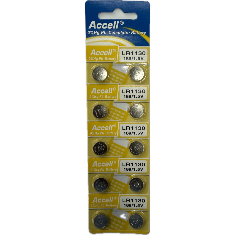 ถ่านAccell LR1130/LR54/AG10 1.5V แผง10ก้อน ของแท้(ออกใบกำกับภาษีได้) | Shopee Thailand