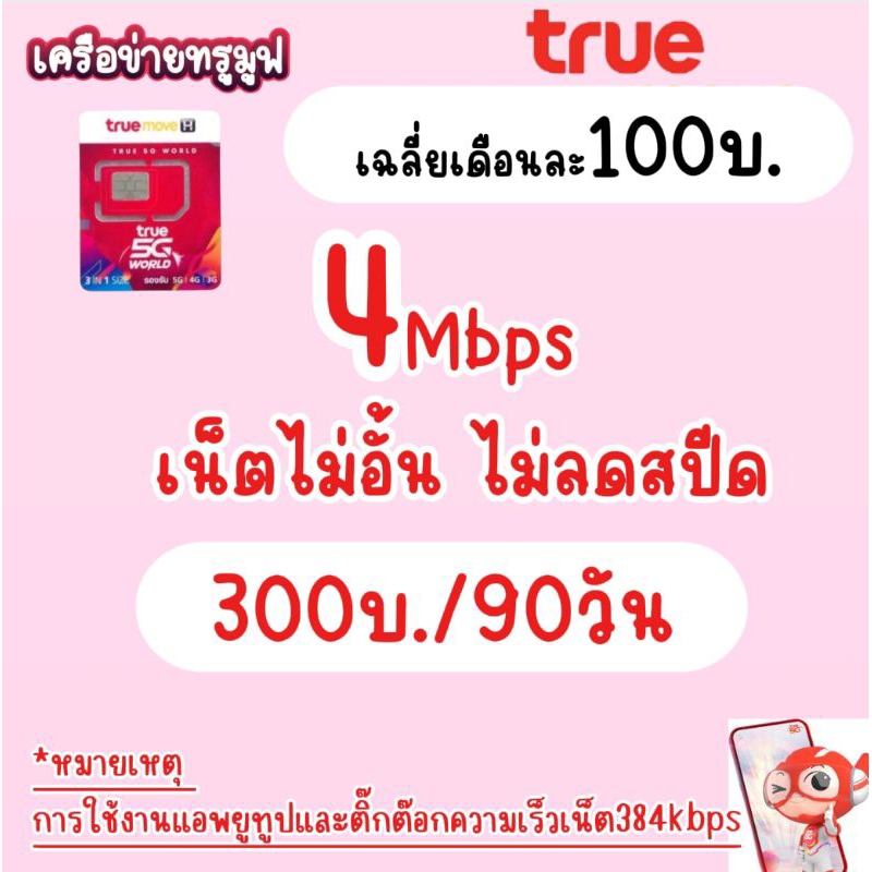 ซิมเทพ4mbps ไม่ลดสปีด เฉลี่ยเดือนละ100บาท | Shopee Thailand