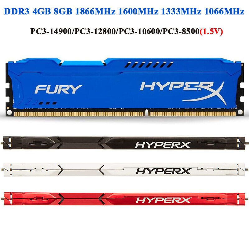 Kingston Hyperx Fury DDR3 RAM 4GB 8GB แรม 1600Mhz 1866Mhz PC DIMM 240Pin 1.5V รับประกัน 3 ปี ...