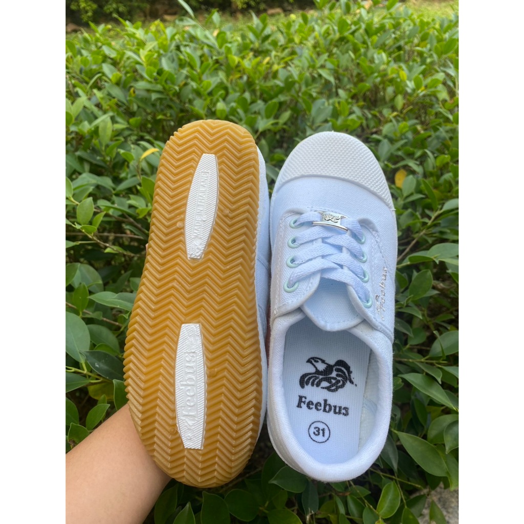 (FB6699) รองเท้าผ้าใบ นักเรียน ฟุตซอล ยี่ห้อ Feebus ฟีบัส พื้นเหลือง ...