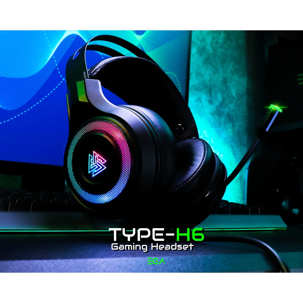 EGA Type H6 RGB Gaming Headset 7.1 เชื่อมต่อด้วย USB | Shopee Thailand