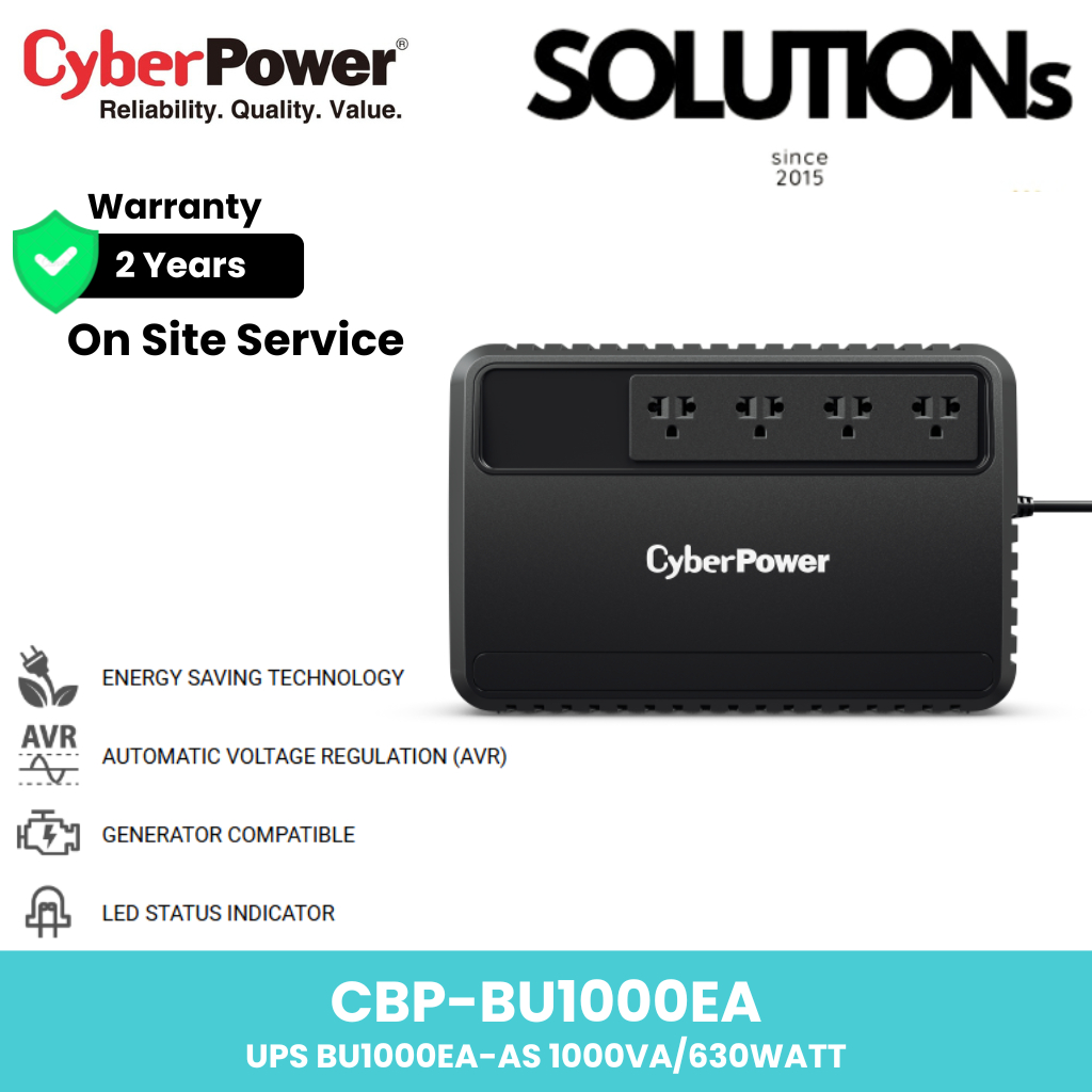 CyberPower UPS BU1000EA (เครื่องสำรองไฟฟ้า) 1000VA/630W เหมาะสำหรับ ...