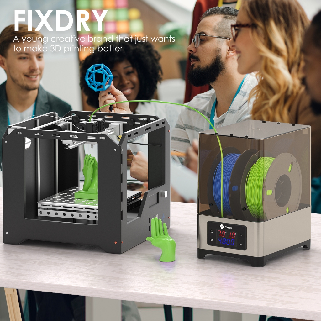 FIXDRY 3D Printer Filament Dryer with Fan, 110W PTC Dehydrator Dryer ...