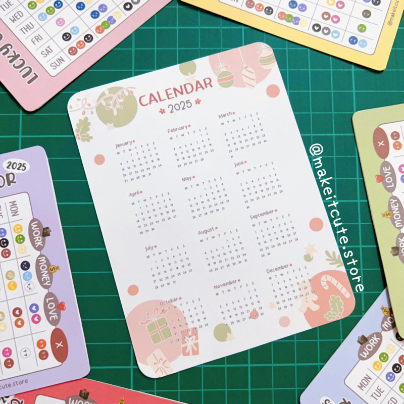 (ขั้นต่ำ5ใบ) การ์ดปฏิทินปี2568/2025 Calendar card การ์ดปีใหม่ ใช้สำหรับ ...
