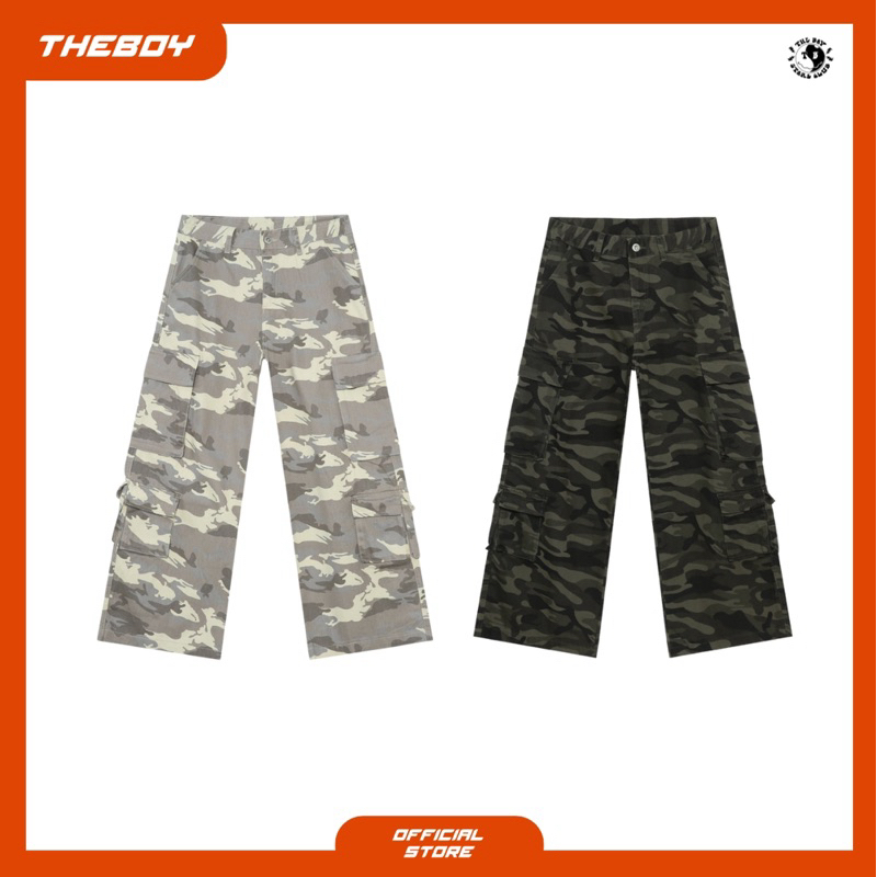 THEBOY-WARRIOR CARGO PANTS กางเกงคาร์โก้ลายทหาร | Shopee Thailand